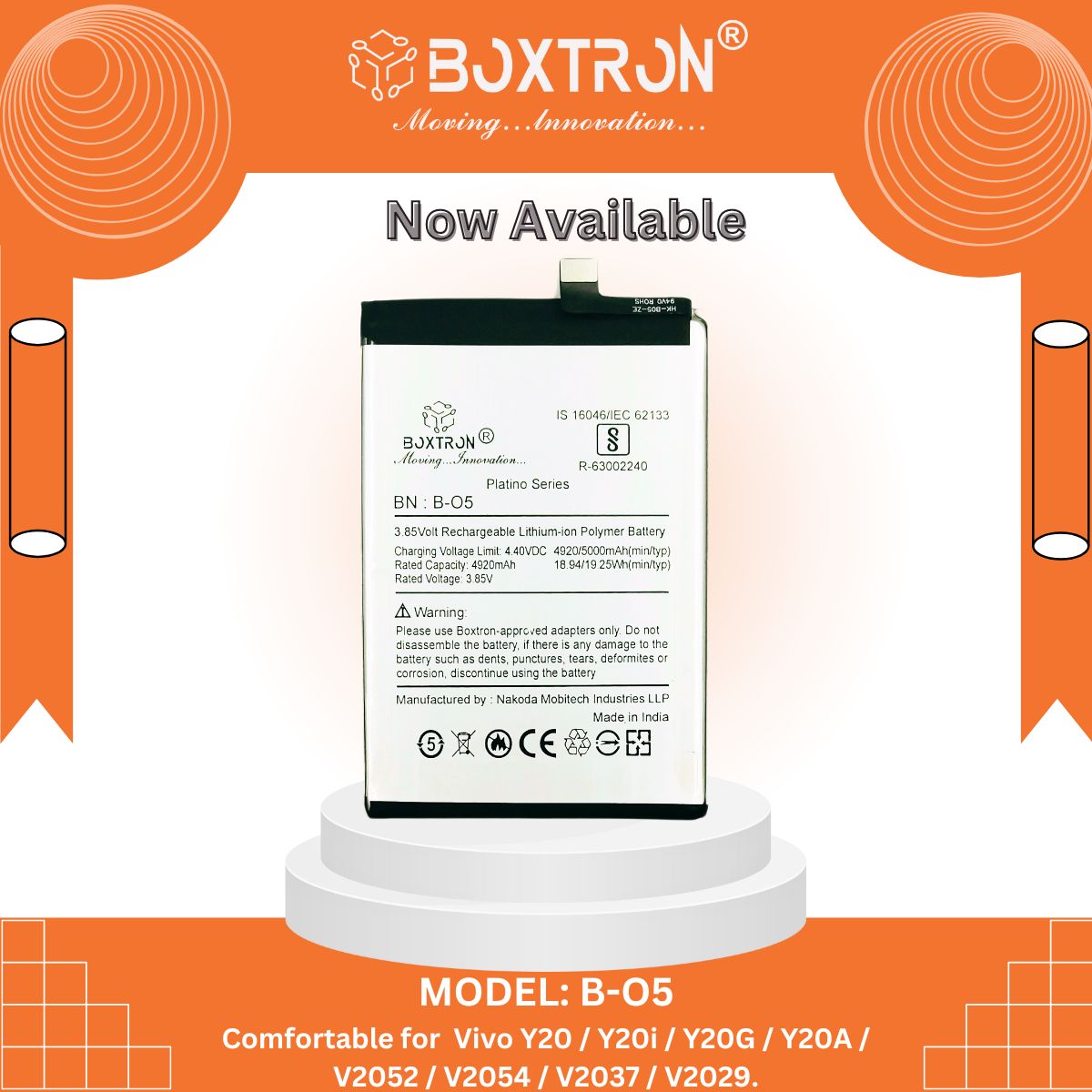Boxtron B05 Battery Compatible for VIVO Y12s VIVO Y20 VIVO Y20S -5000m ...