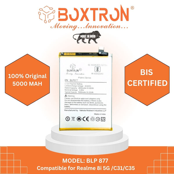 Boxtron BLP-877 Compatible for Realme 8 / Realme 8i - 5000mAh battery ...
