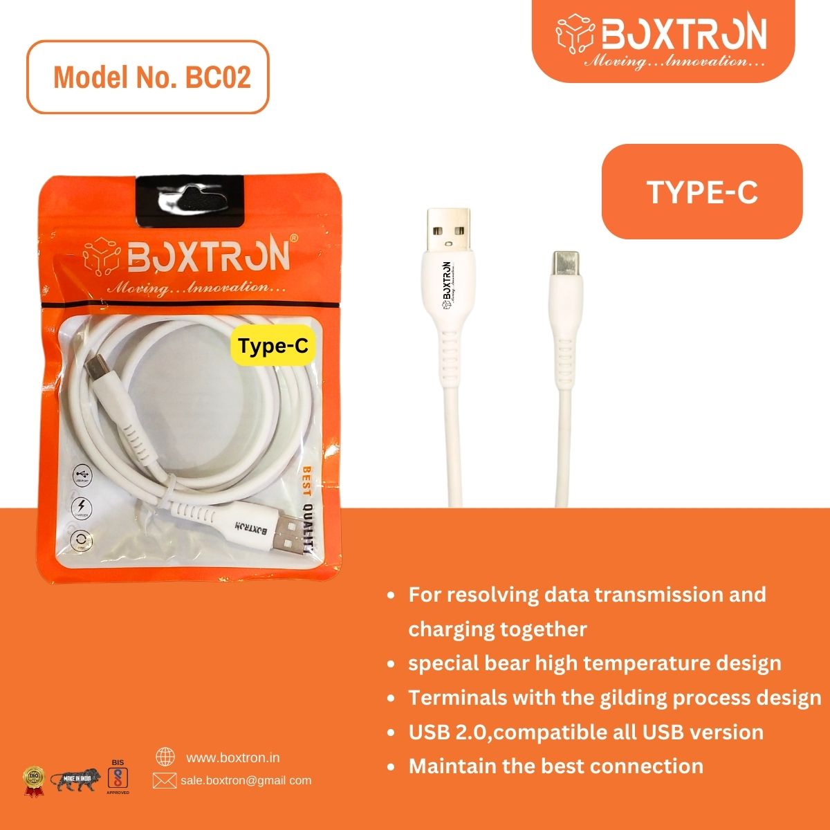 Boxtron BC02+ Micro 2.4 A Fast Charging Data Cable. – Brand BOXTRON